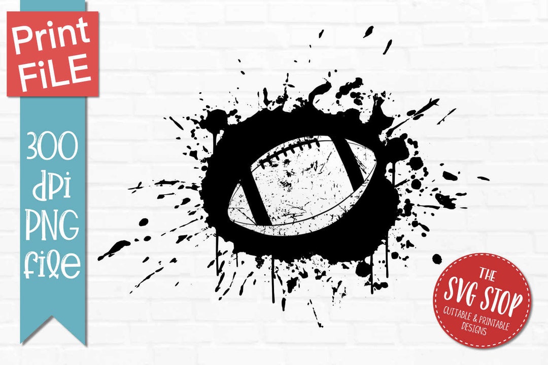 Football Paint Splash Background Black & White - Sublimation Design ...
