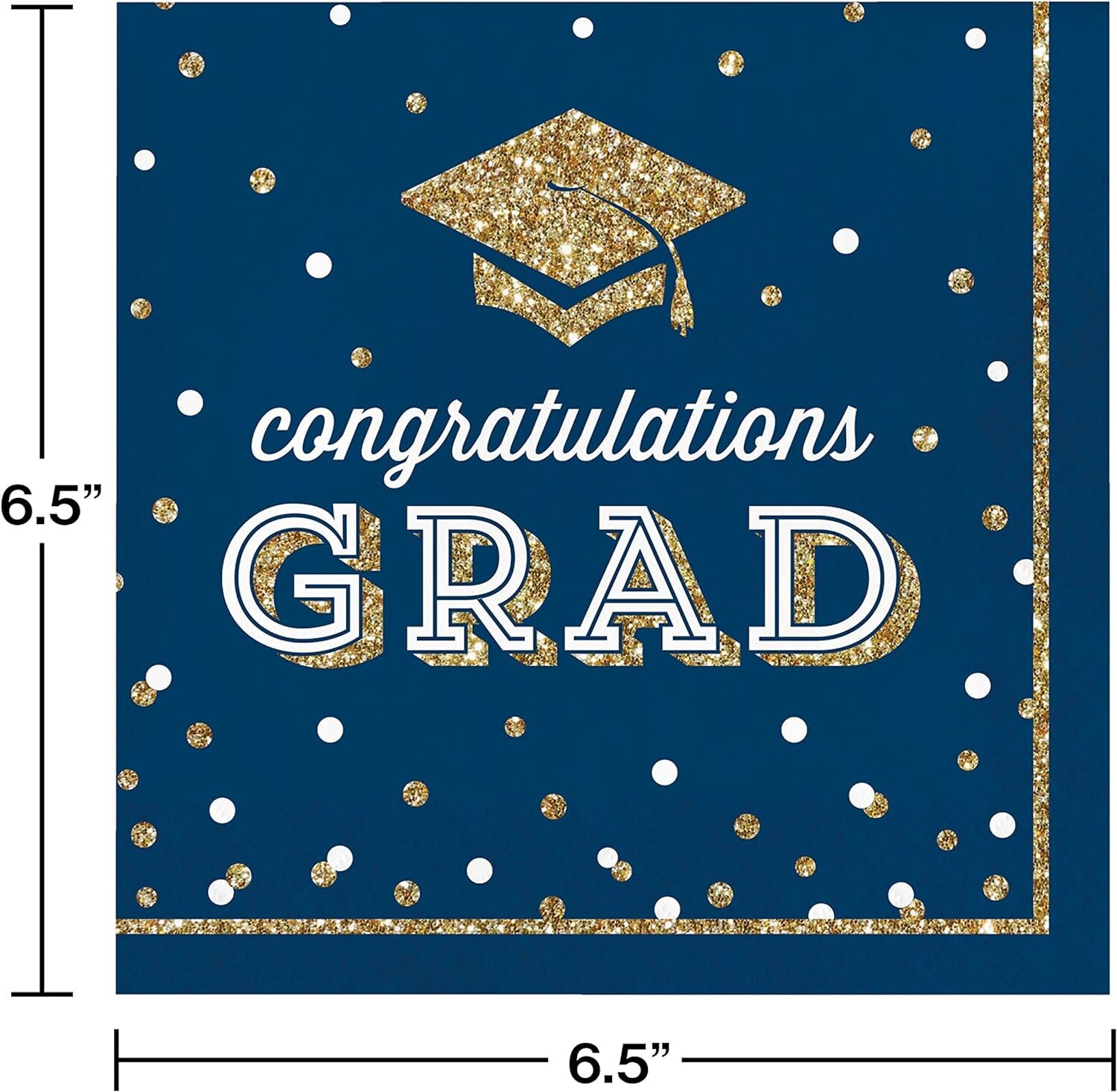 Glittering Grad Blue & Gold Graduation Party Supplies, Disposable Grad ...