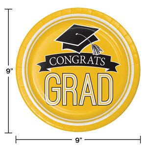 Graduation Yellow Party Supplies Kit, Class of 2025 Congrats Grad ...