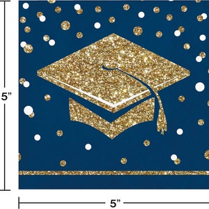 Glittering Grad Blue & Gold Graduation Party Supplies, Disposable Grad ...