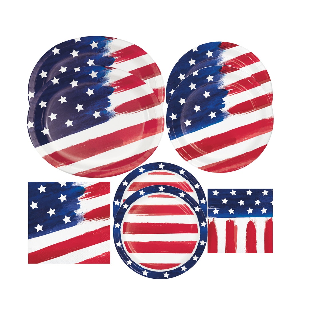 Memorial Day Patriotic Party Supplies, American Flag USA Party ...