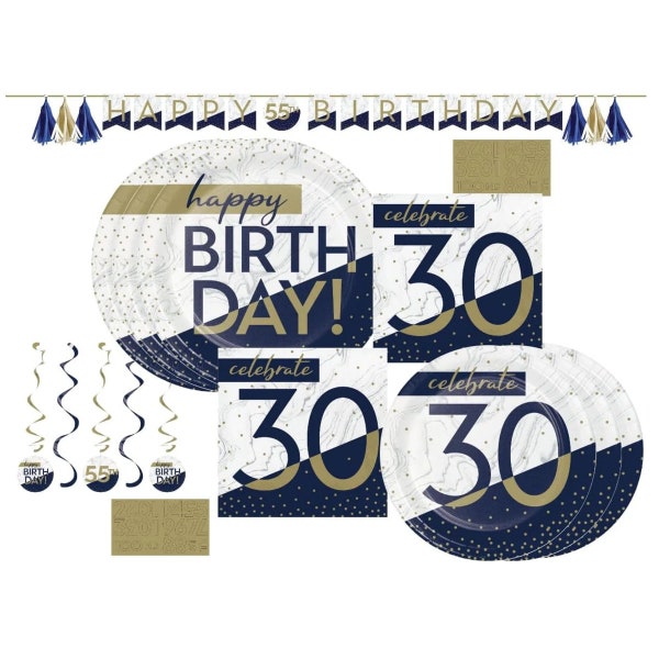 30 Birthday Paper Plates - Etsy