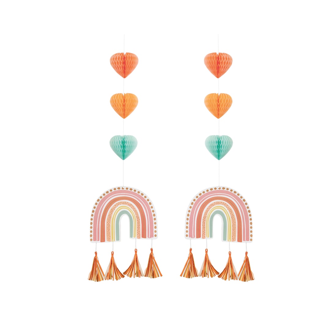 Boho Rainbow Decorations, Girls Boho Birthday Party Supplies, Baby ...
