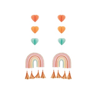 Boho Rainbow Decorations, Girls Boho Birthday Party Supplies, Baby ...