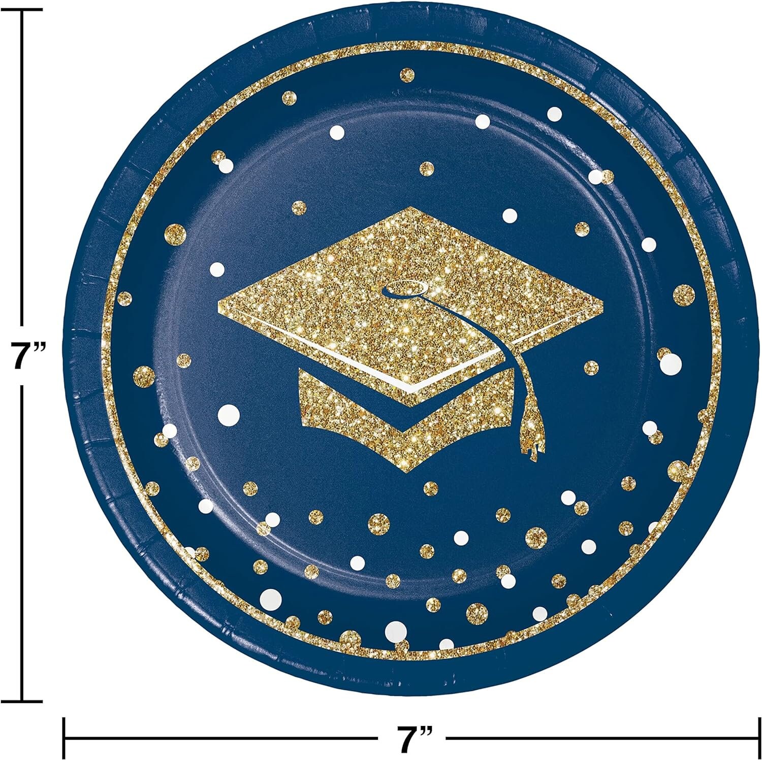 Glittering Grad Blue & Gold Graduation Party Supplies, Disposable Grad ...