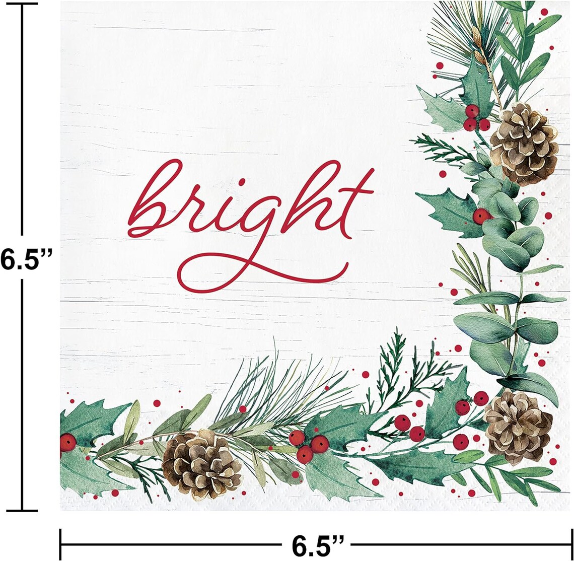 Christmas Party Dinnerware Set, Farmhouse Wreath Script Tableware ...