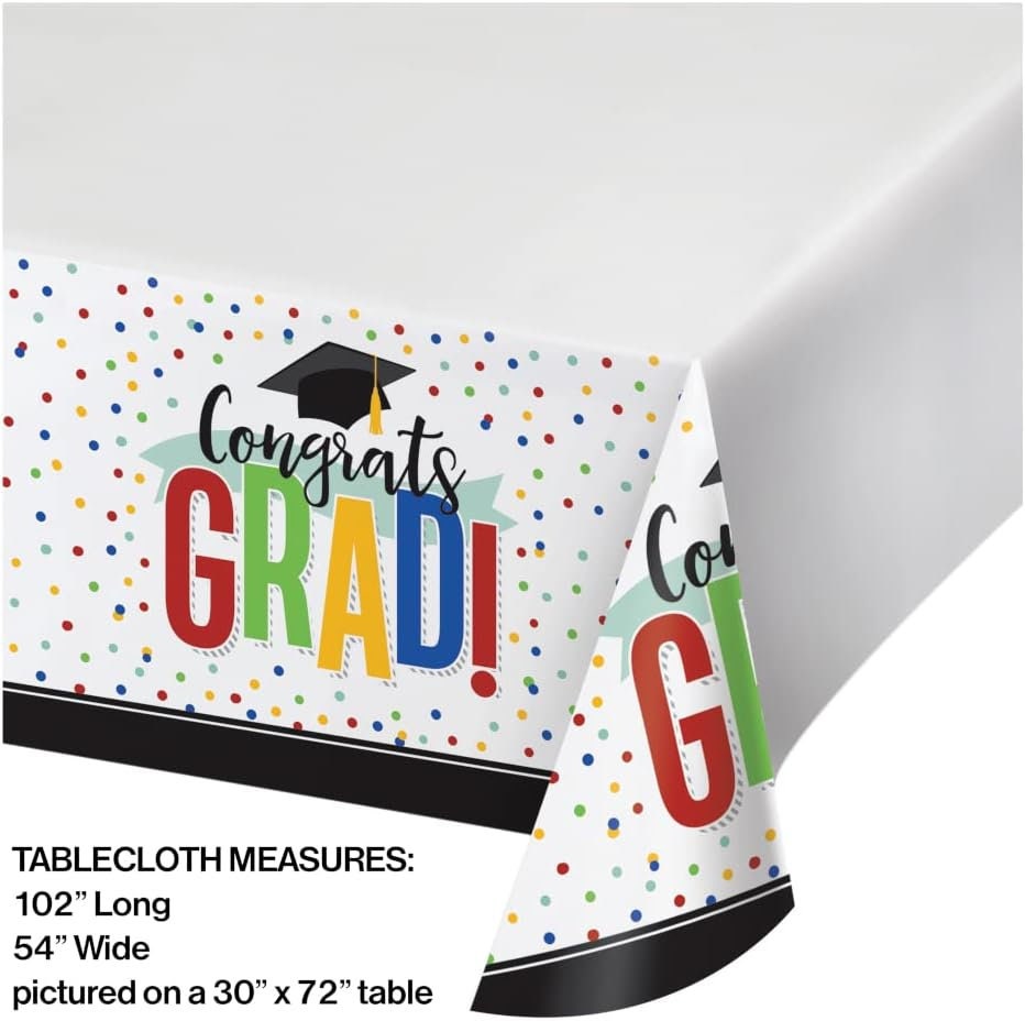 Colorful Grad Multicolored Graduation Party Supplies Set, Disposable ...