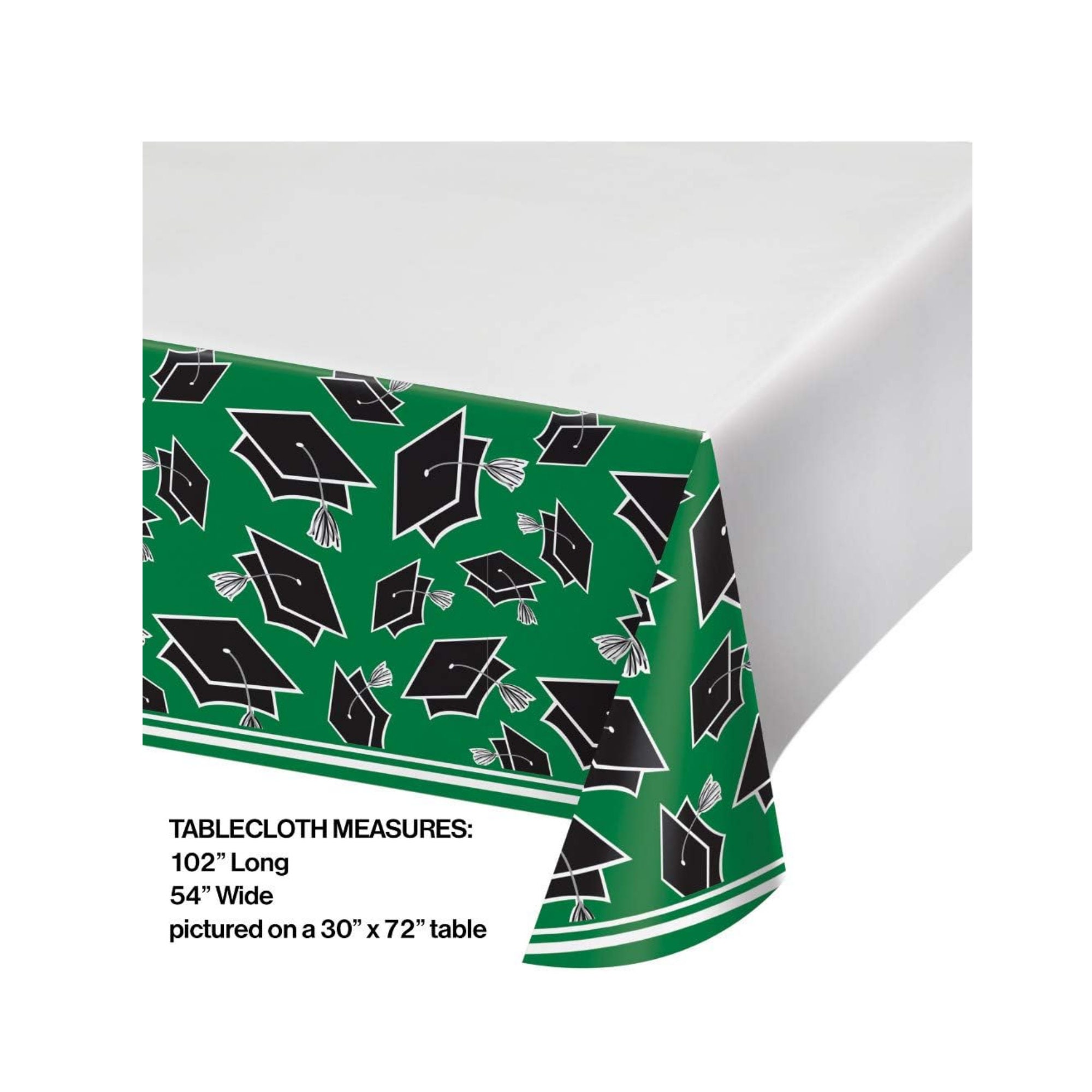 Green Graduation Table Cover, Grad Party Disposable Tablecloth, 2025 ...