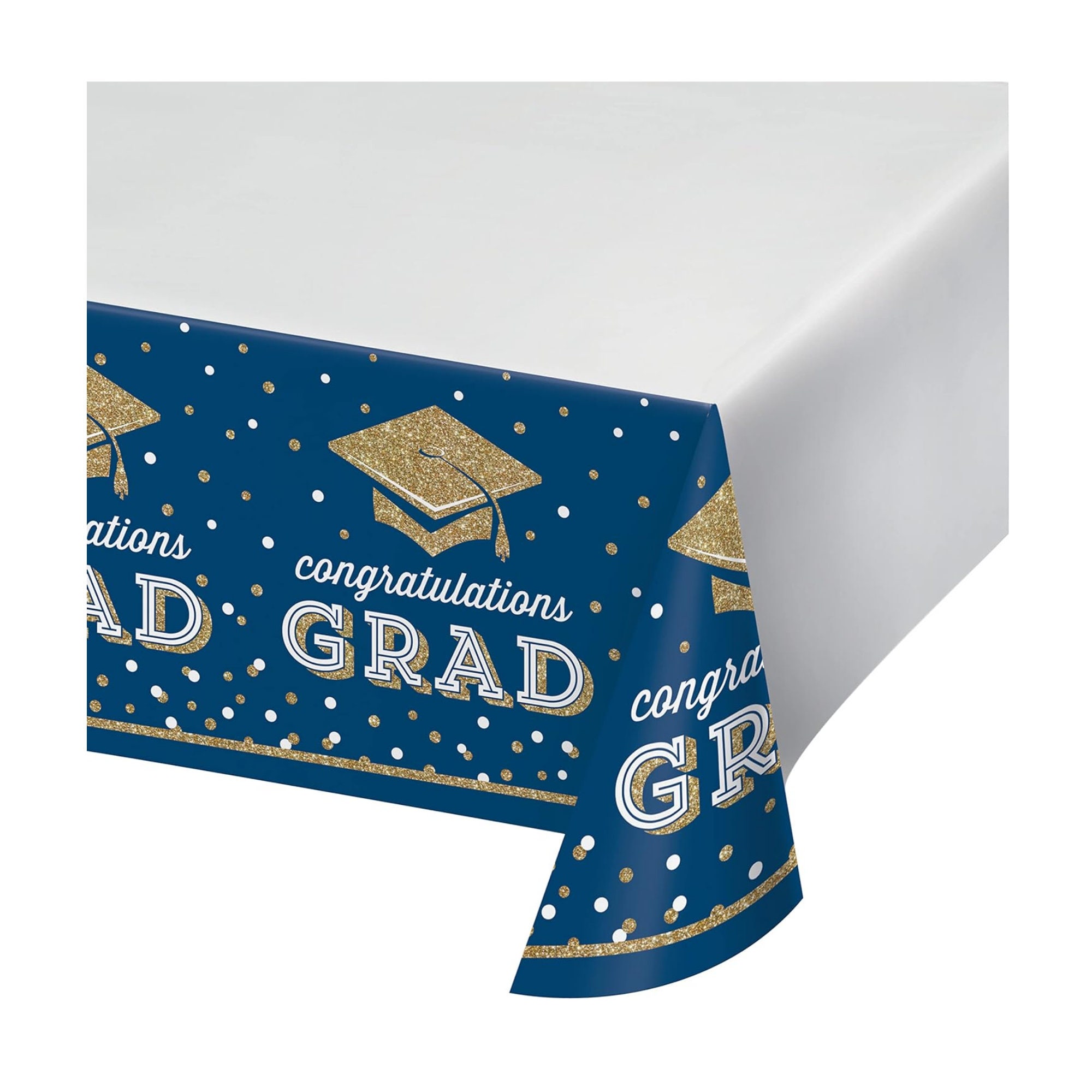 Glittering Grad Graduation Table Cover, Grad Party Disposable ...