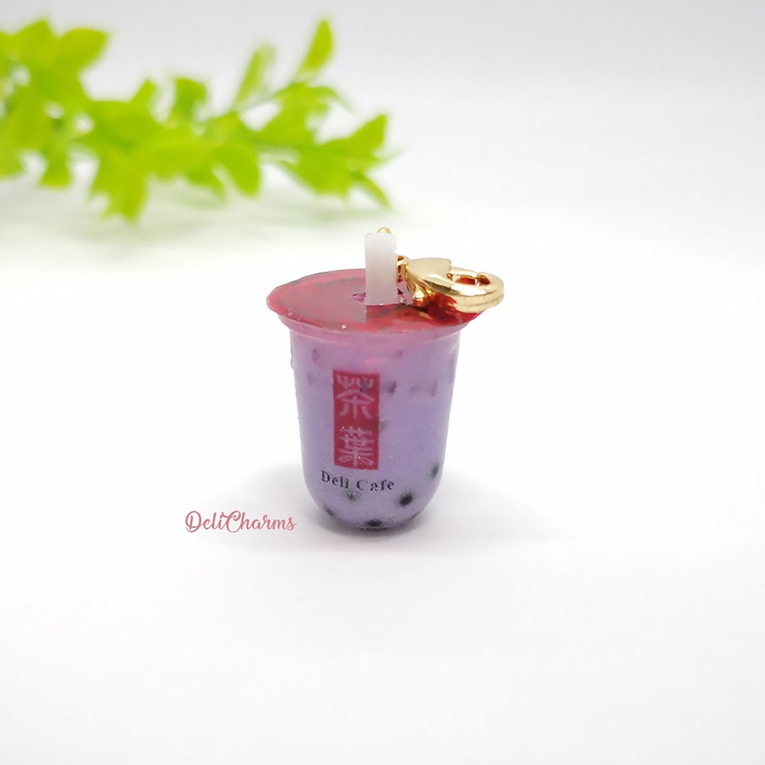 Yam Taro Bubble Tea Boba Tea Charm for Keychain Planner - Etsy