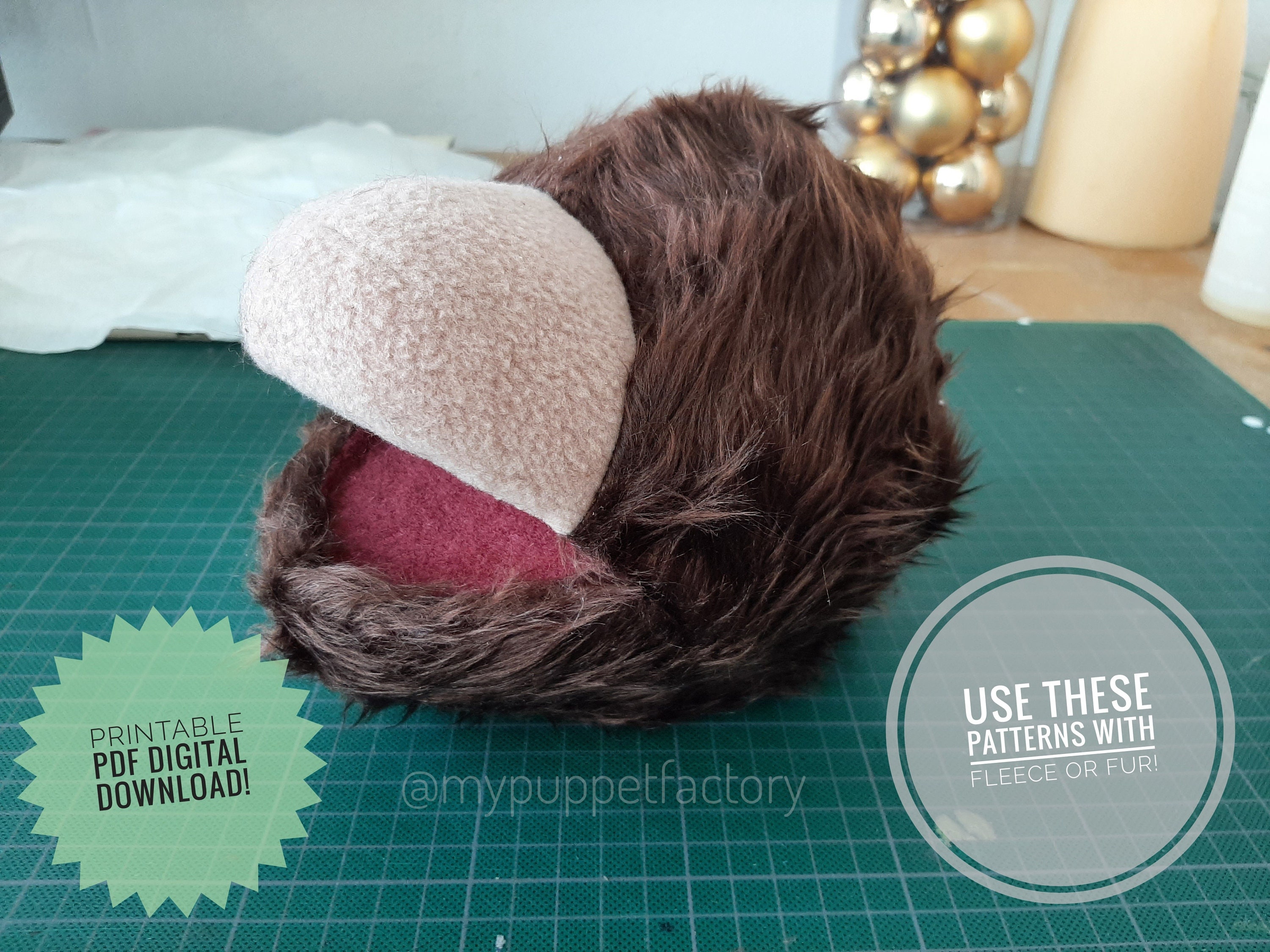 PDF Digital Download Head wt Muzzle Puppet pattern Foam Fleece patterns ...