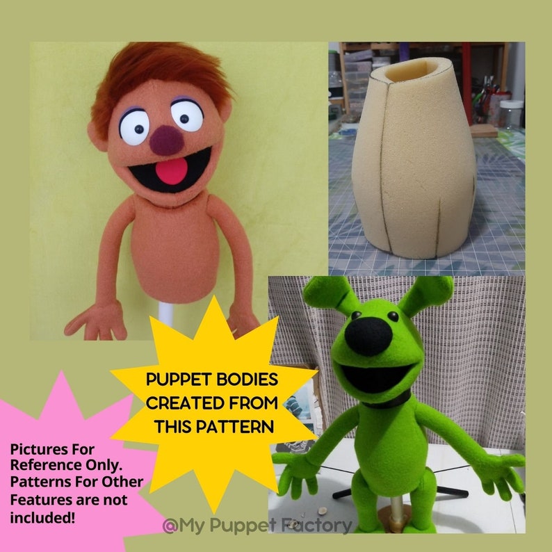 2 Puppet Body FOAM Patterns / Two Variations of Puppet Bodies / FOAM ...