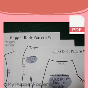 2 Puppet Body FOAM Patterns / Two Variations of Puppet Bodies / FOAM Pattern Only **PDF File ...