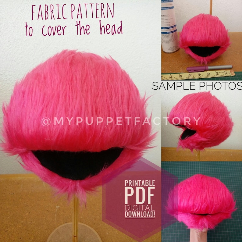 PDF Digital Download Printable Small overbite melon Head Puppet Pattern/ Foam pattern Fleece ...