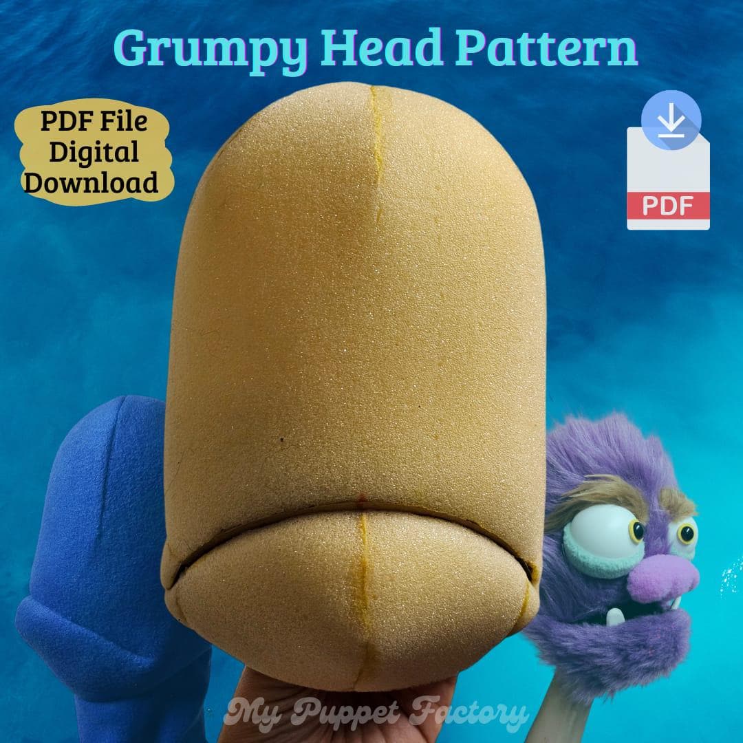 PDF File "grumpy Head" Puppet Pattern / Foam + Fleece Patterns **PDF Digital Download Only - Etsy