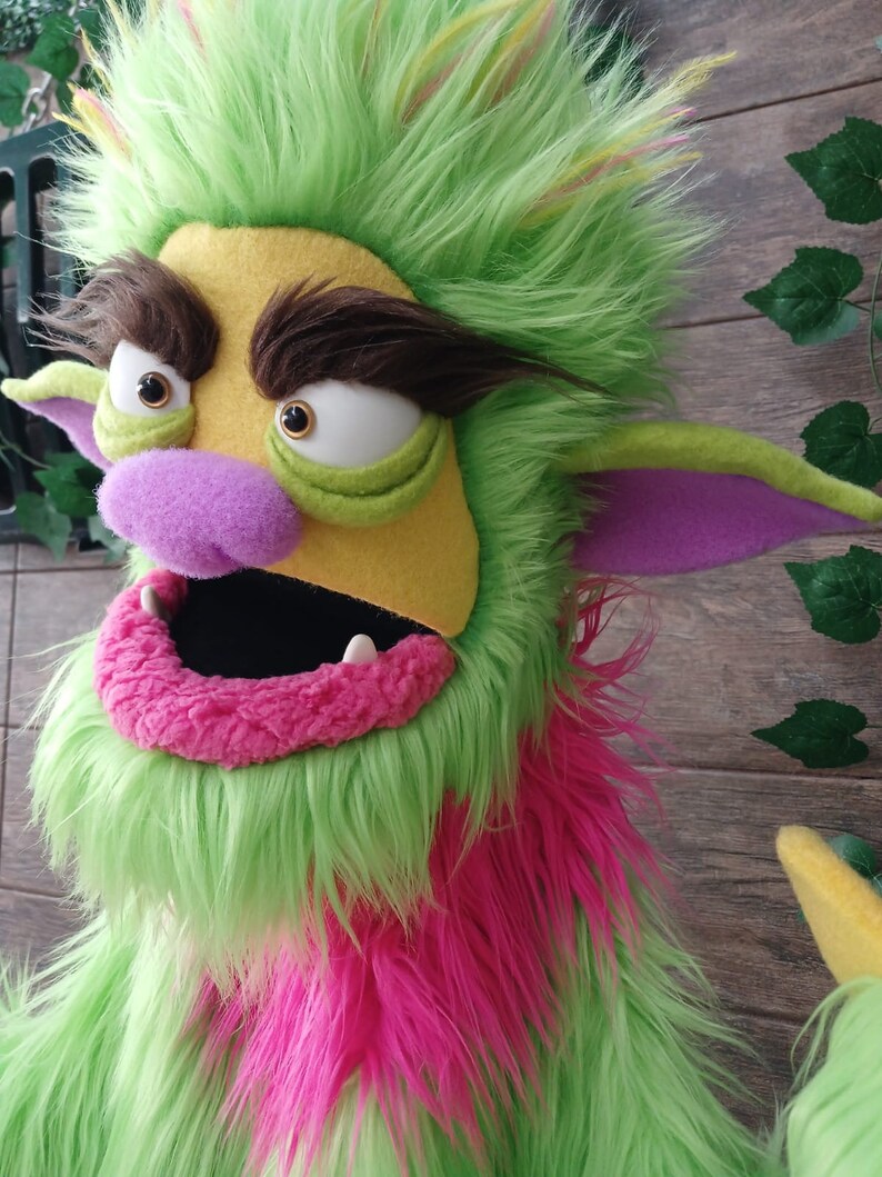 Green Monster, Live-Hand Sack Puppet - Etsy México