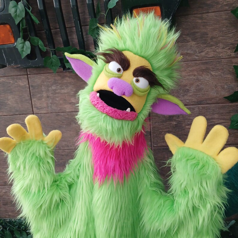 Green Monster, Live-Hand Sack Puppet - Etsy México