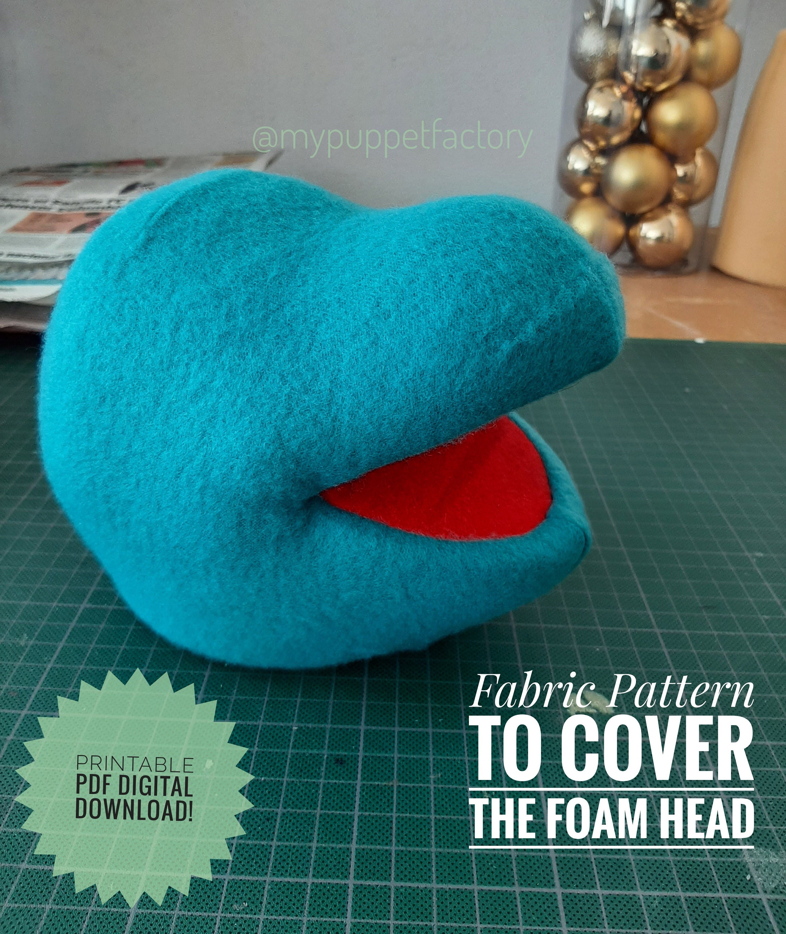 PDF Digital Download Head wt Muzzle Puppet pattern Foam Fleece patterns ...