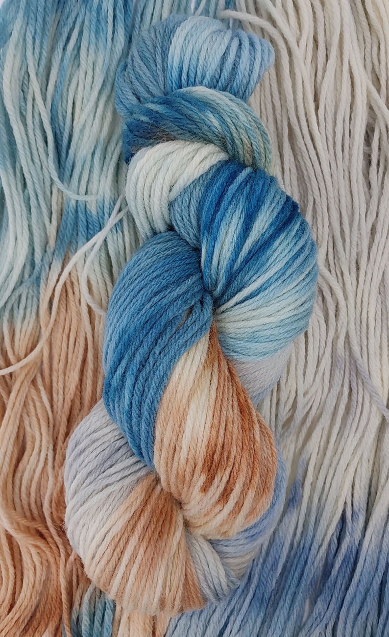 Feathered Tide: Hand-dyed Worsted Weight 100% Wool Yarn, Rustic ...