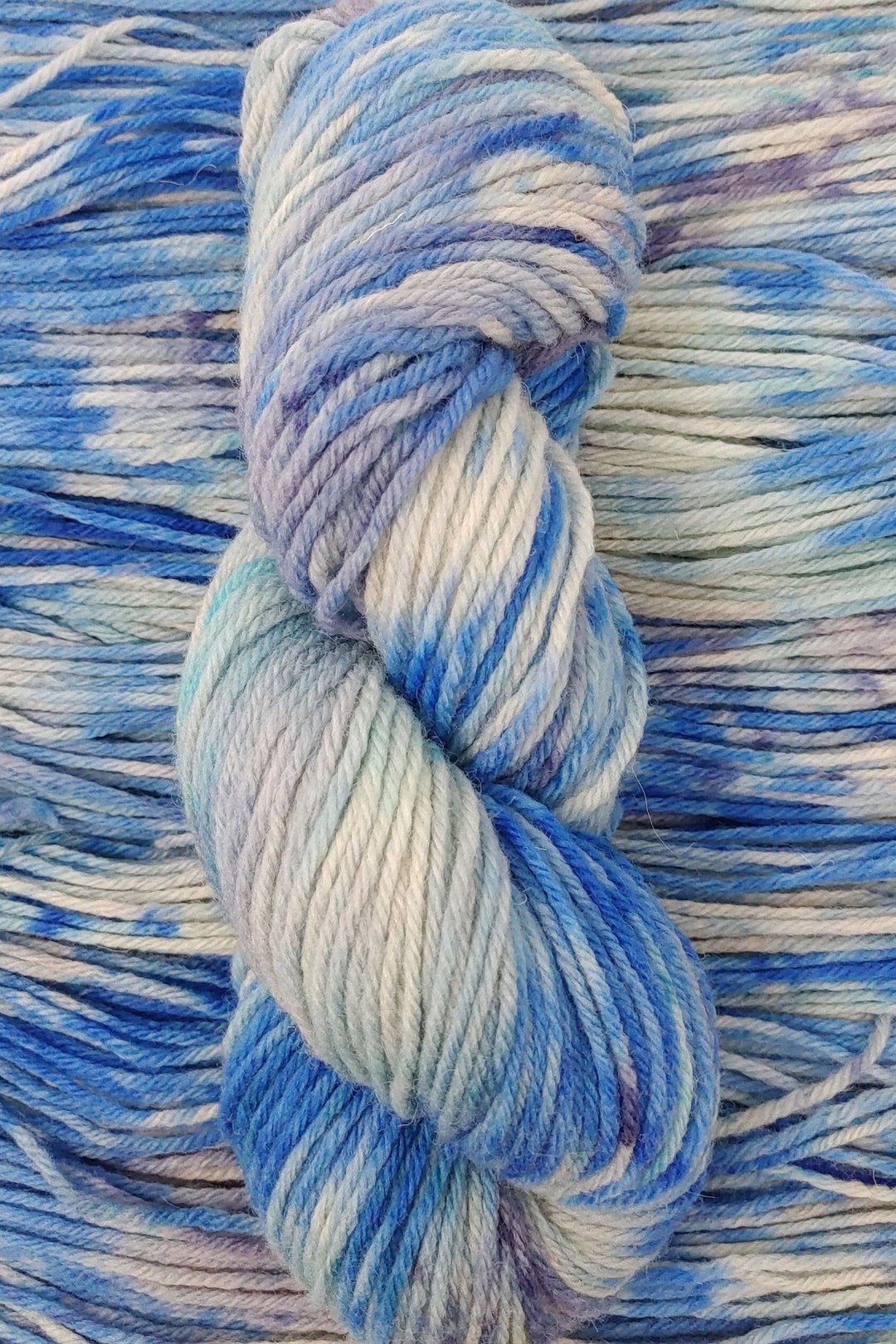 Misty Morning Blues: Hand-dyed DK Weight 100% Wool Yarn, Rustic Tonal ...