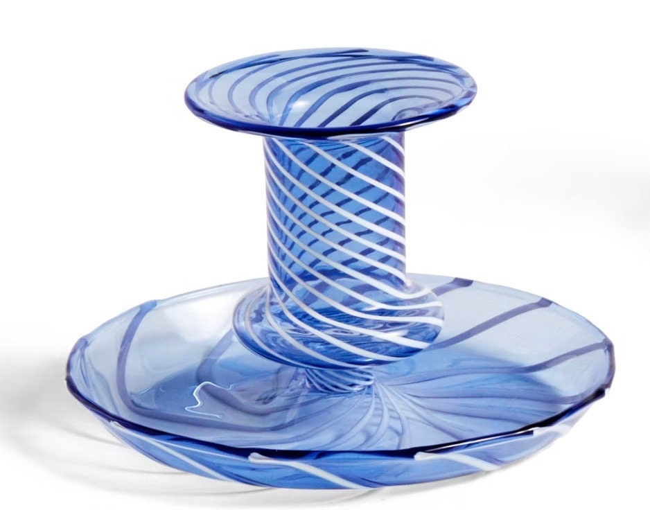 Flared Daffodil Glass Taper Candle Holder in 4 Color Options | Colorful ...
