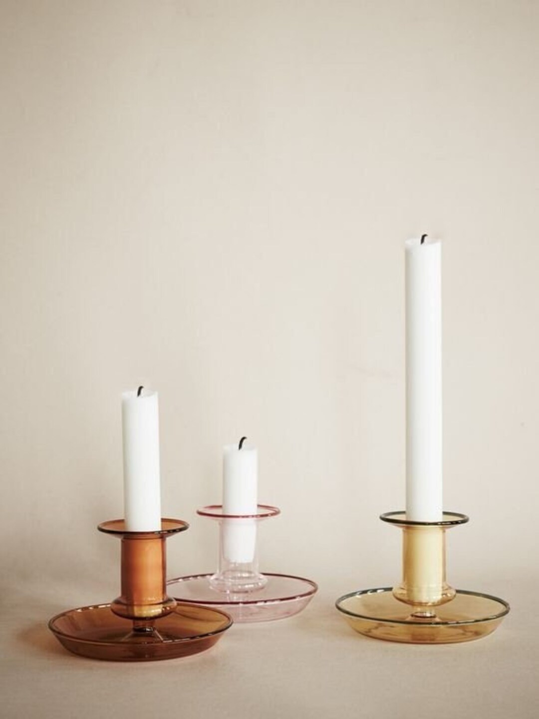 Flared Daffodil Glass Taper Candle Holder in 4 Color Options - Etsy