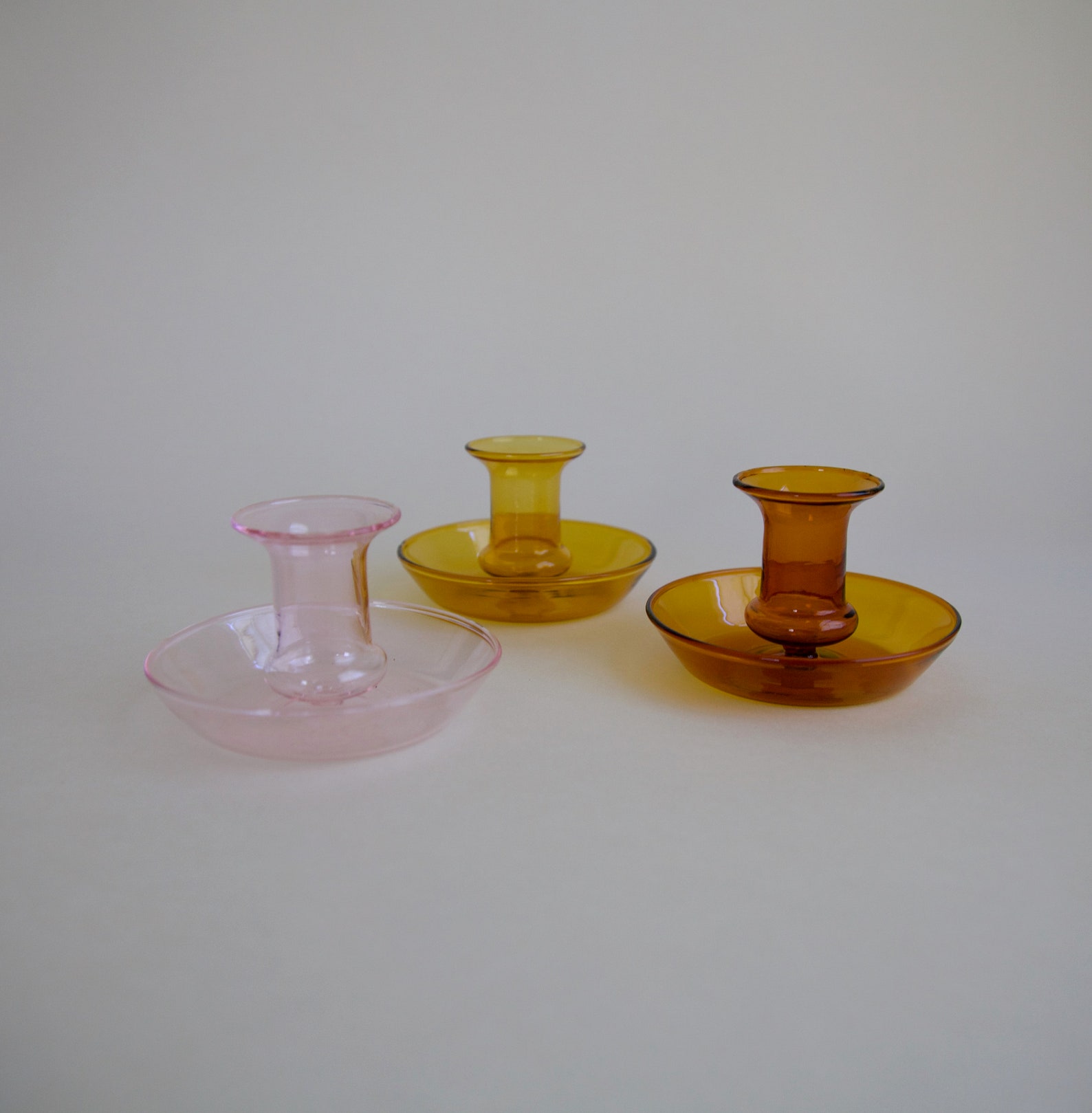 Flared Daffodil Glass Taper Candle Holder in 4 Color Options | Colorful ...