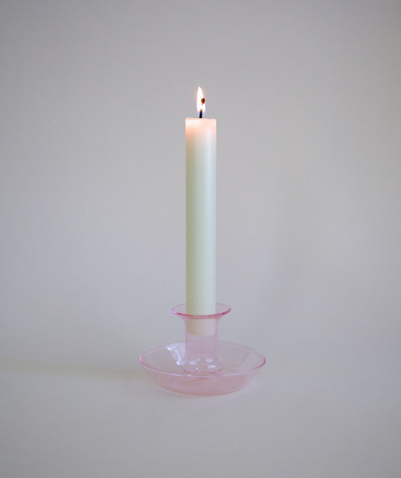 Flared Daffodil Glass Taper Candle Holder in 4 Color Options | Colorful ...
