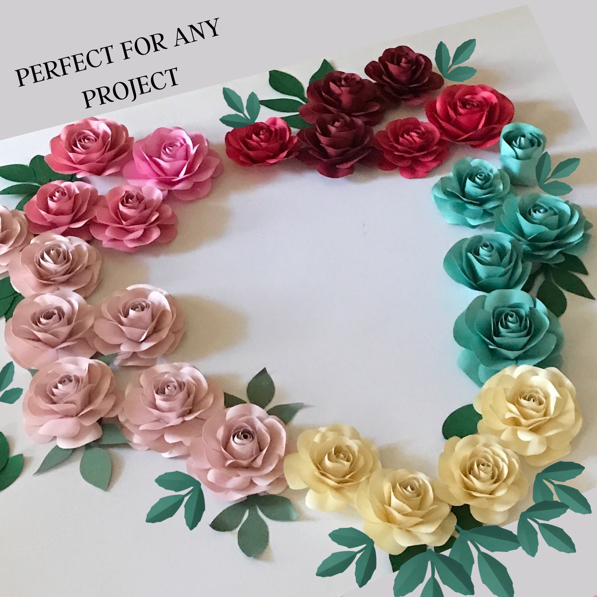 Small Paper Rose Template DIY Paper Flower Paper Flower File Easy Paper ...