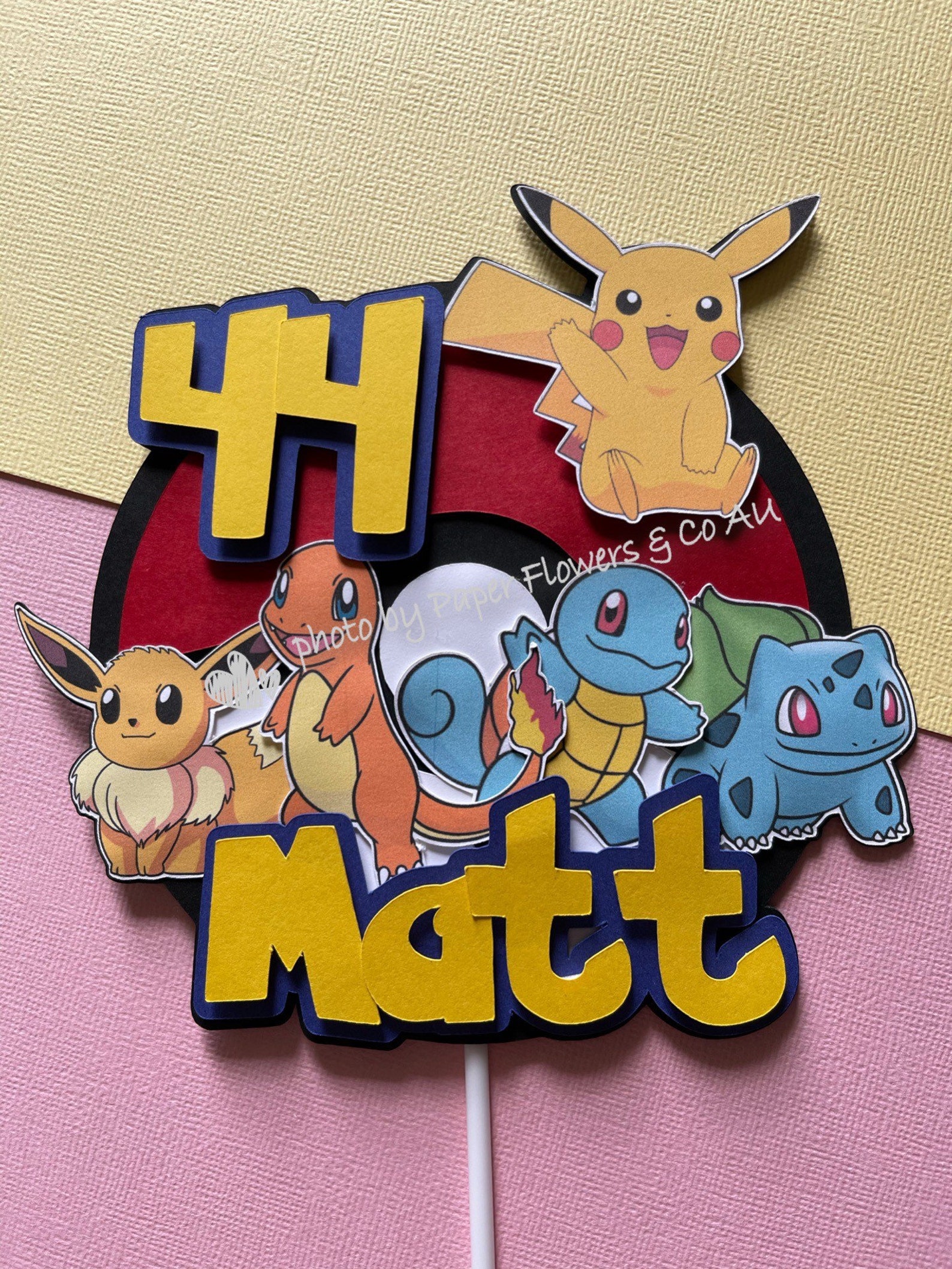 Pokemon Cake Topper Topper de pastel personalizado Pokemon | Etsy