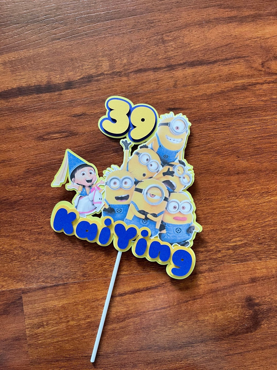 Minion Cake Topper, Minion Birthday Cake Topper, Personalised Cake ...
