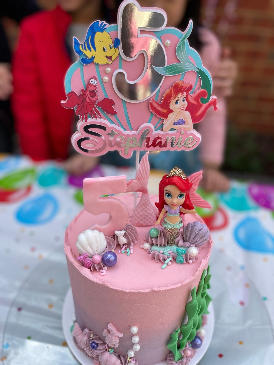 Mermaid Cake Topper, Disney Mermaid Cake Topper, Mermaid Ariel Cake ...