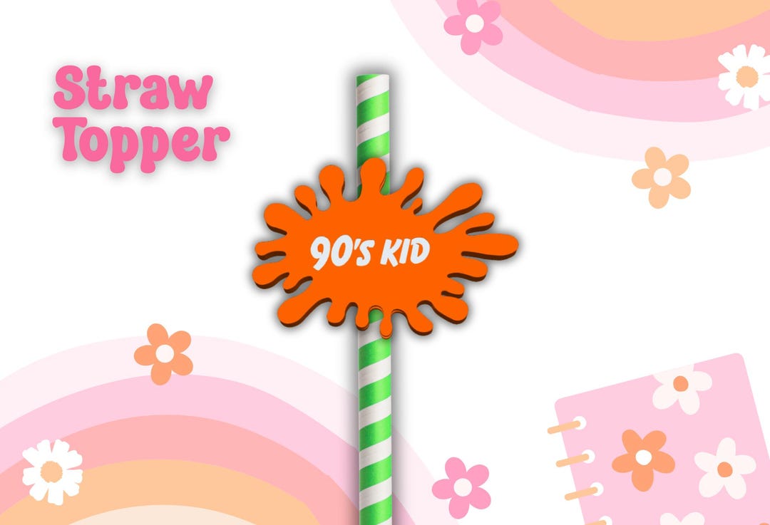 90s Kid Straw Topper - Etsy