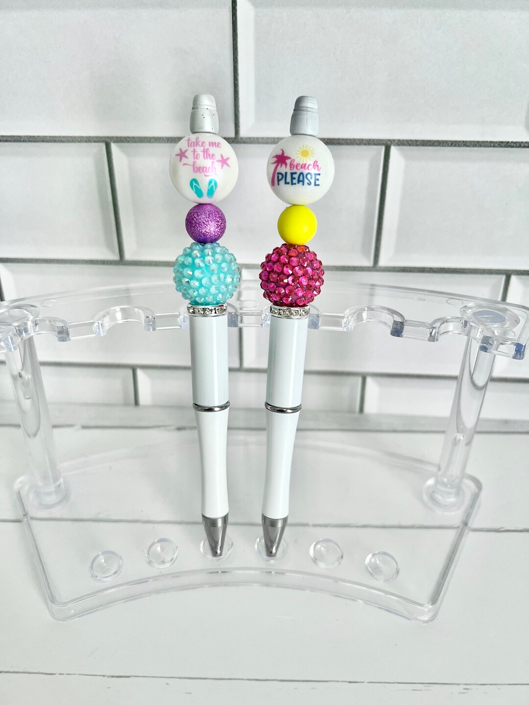 Beach Pen Bling Pen Ball Point Pen Stationary Glitter Pen - Etsy