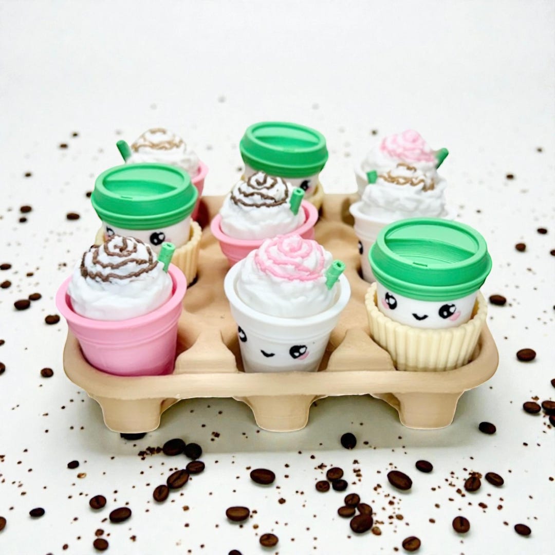 Coffee Set Fidget Clickers - Set of 9 Plus Holder - Etsy