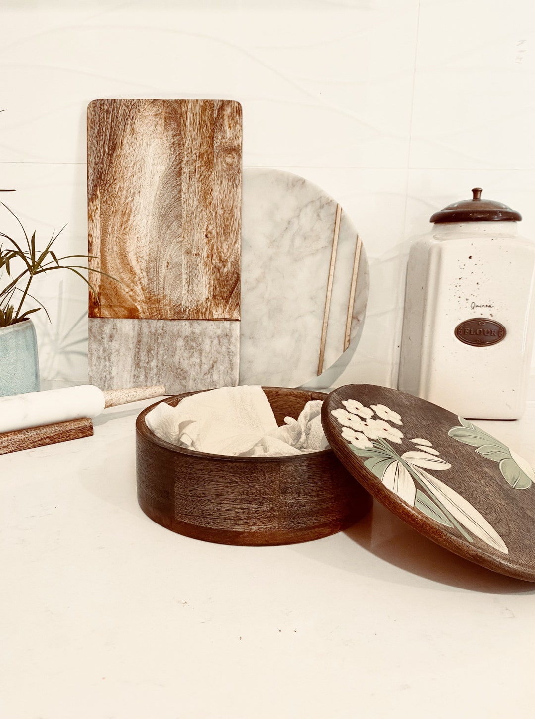 Hand Painted Roti Box, Food Safe Bread Box, Tortilla Box, Burrito Box ...