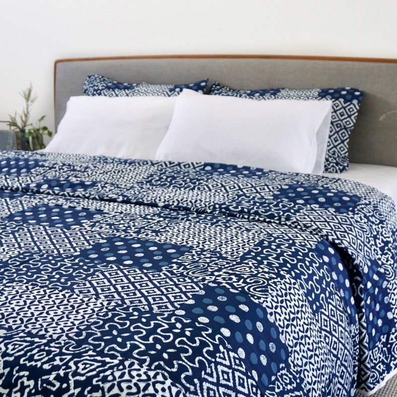 Indigo Bedding - Etsy