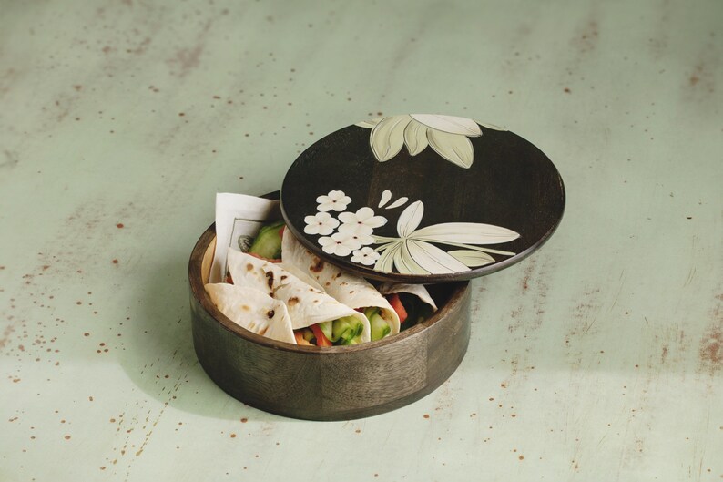 Hand Painted Roti Box Food Safe Bread Box Tortilla Box - Etsy