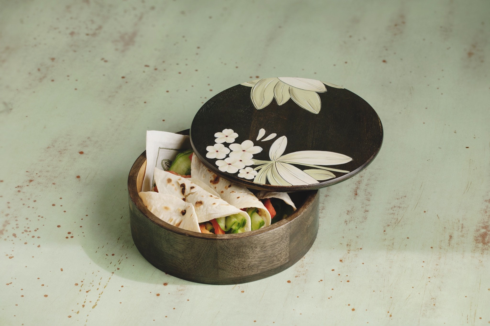 Hand Painted Roti Box Food Safe Bread Box Tortilla Box - Etsy Canada