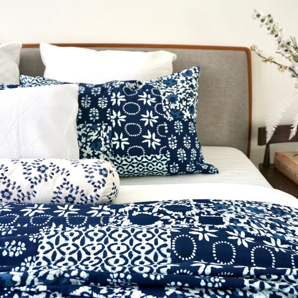 Indigo Bedding - Etsy