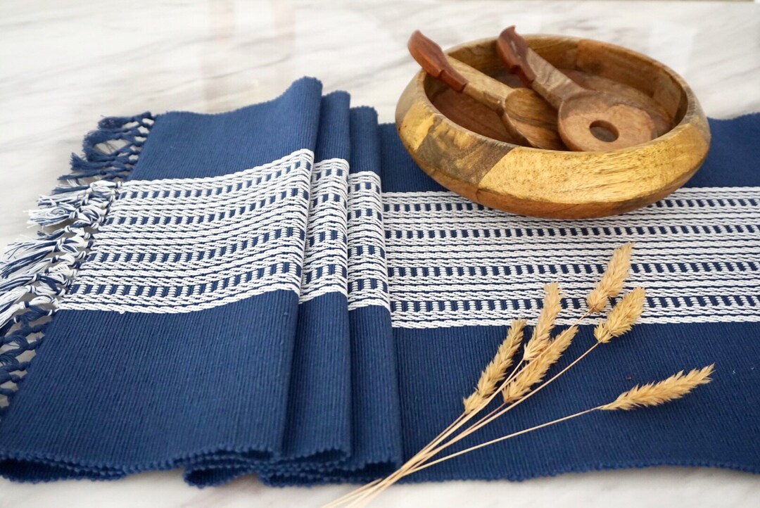 Handwoven Table Runner,blue Tableware,blue Table Runner,tablecloth ...