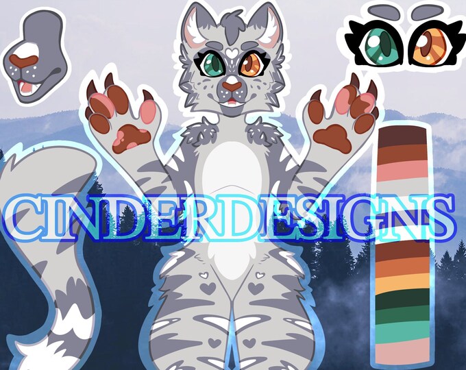 Cat Feline Furry Adopt Fursona Adoptable OC Digital Download - Etsy