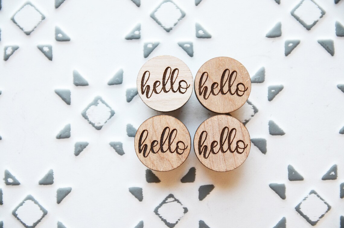 Set of 4 Mini Hello Magnets Kitchen Magnet Set Laser - Etsy