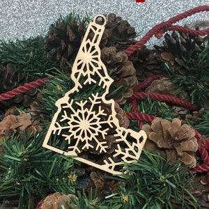 Idaho Wood Ornaments Idaho PNW Christmas Ornaments Xmas Tree Decor ...