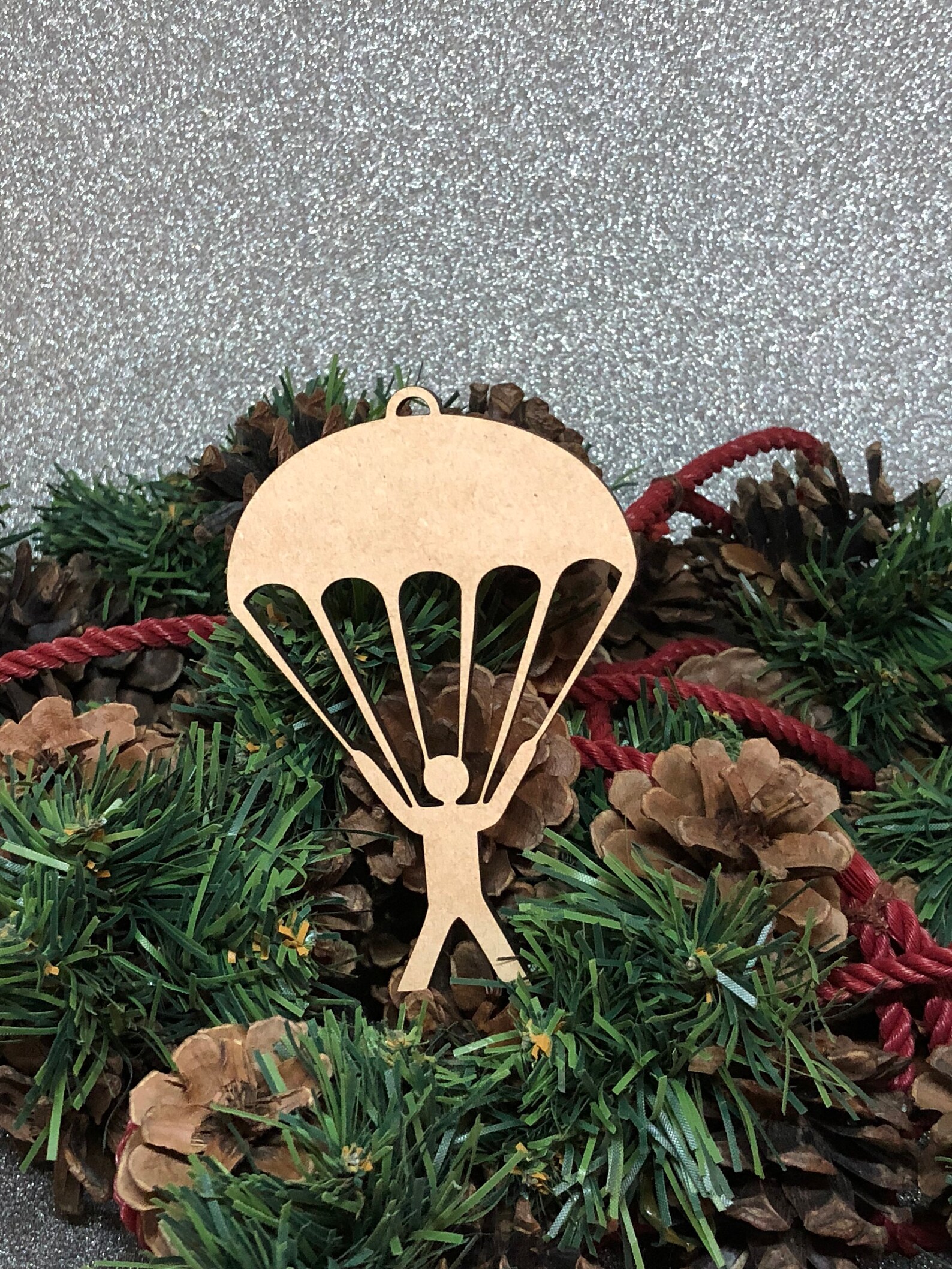 Skydiver Wood Ornaments Parachute Airplane Christmas Ornaments Xmas ...