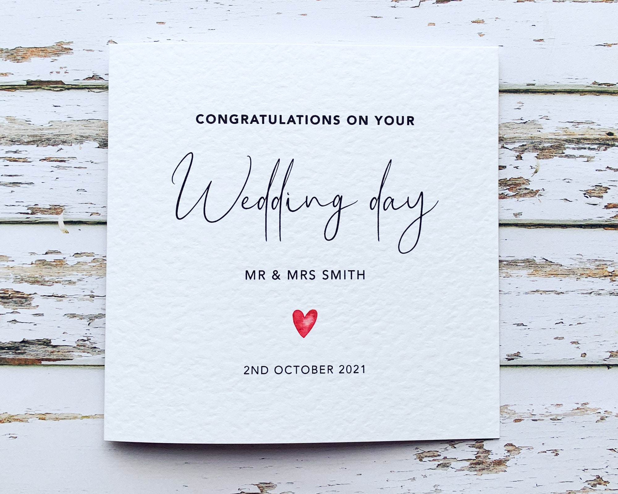 Personalised Wedding Card Wedding Day Card Custom Wedding - Etsy