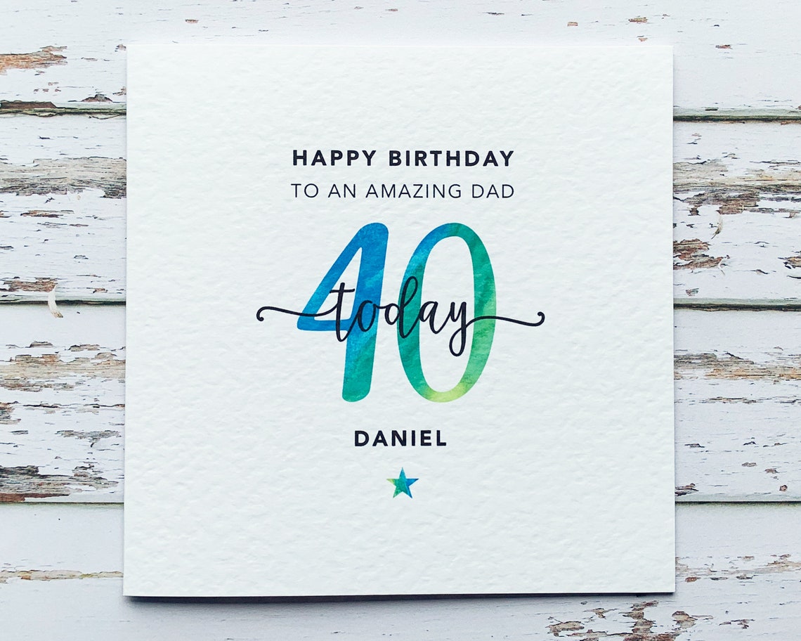 40th Birthday Card Dad 40th Birthday Gifts Personalised 40th - Etsy UK