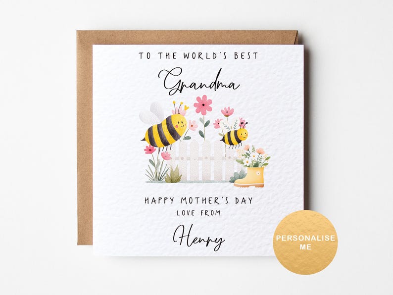 Personalised Mother's Day Card From the Kids, for Mum, Granny, Grandma ...