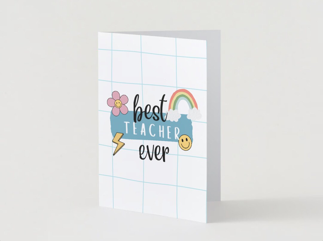 Printable Teacher Appreciation Card Best Teacher Ever Card Card for ...