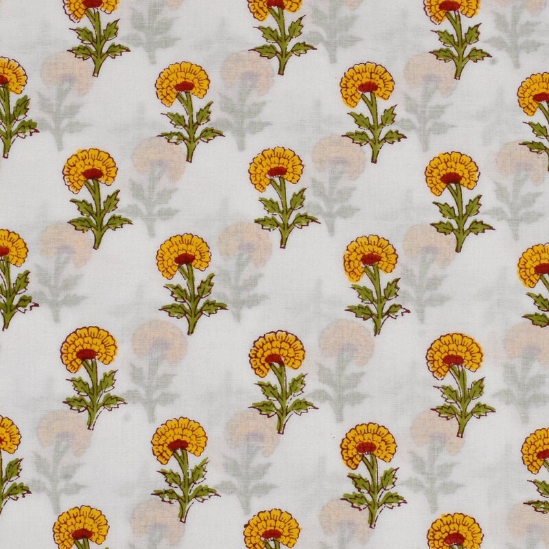 Green Block Print Fabric - Etsy